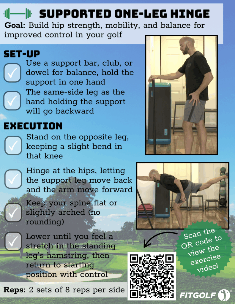 Supported Single Leg Hinge (Exercise Library) | Golf Fitness Training ...