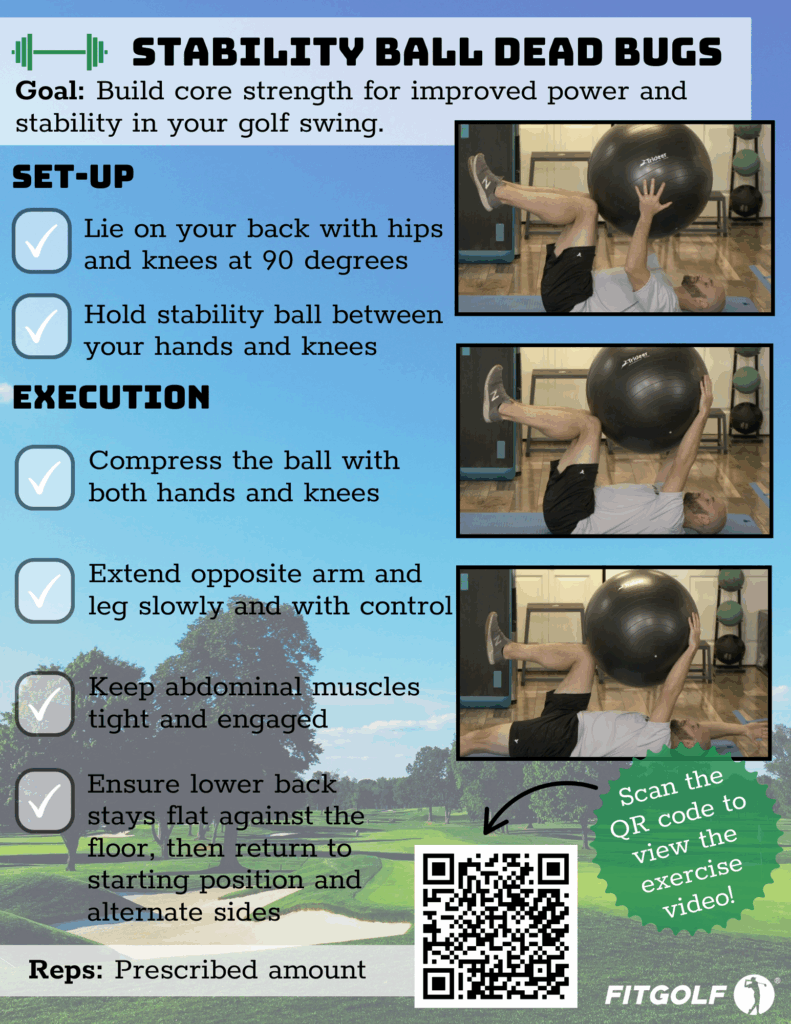Stability Ball Dead Bugs (Exercise Library) | Golf Fitness Training ...