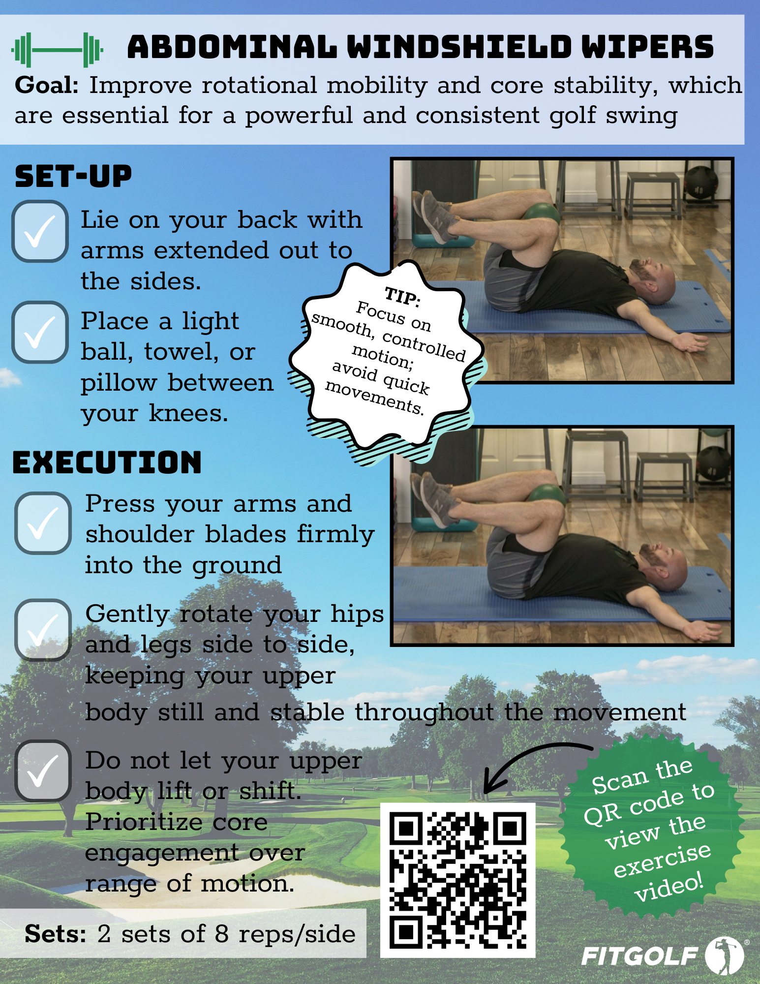 Abdominal Windshield Wipers (Exercise Library) | Golf Fitness Training ...